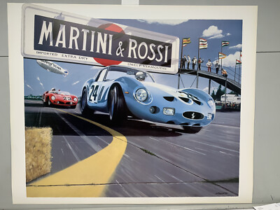 HAROLD CLEWORTH Artist, Conceptual Ferrari Race, Lithograph Poster ...