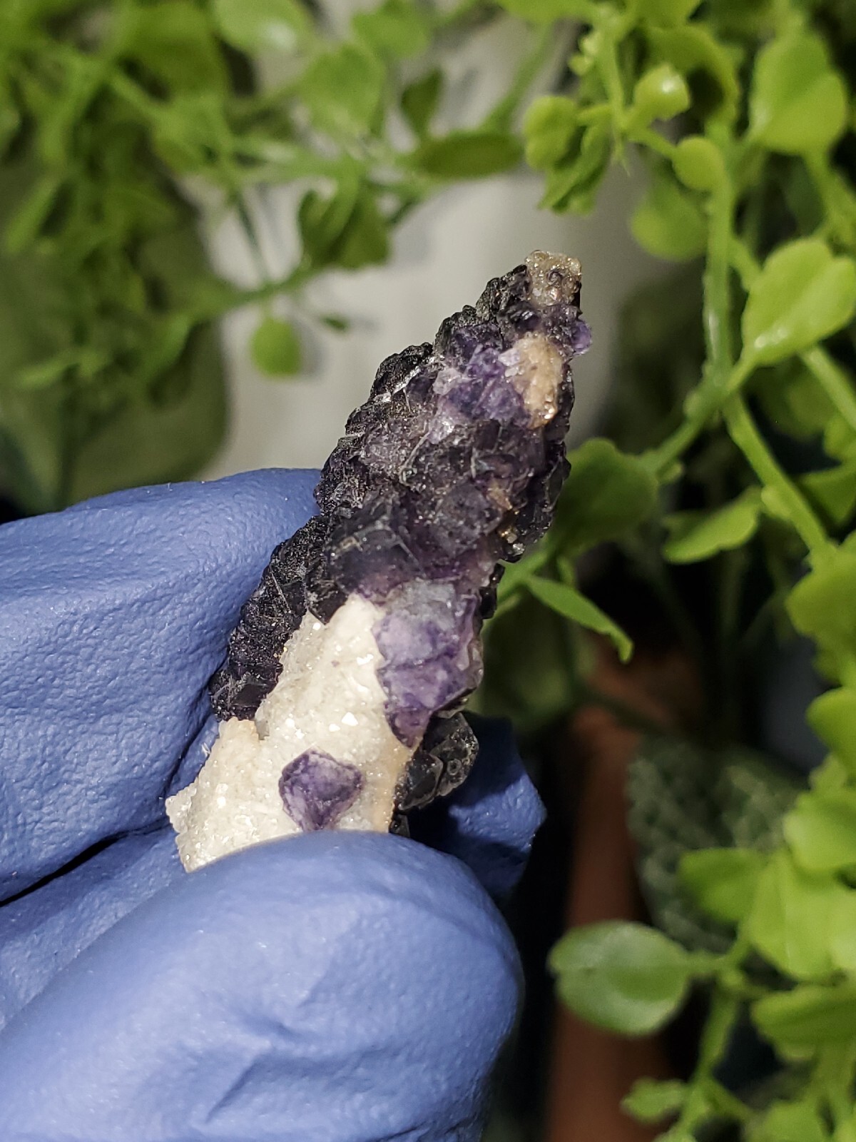 Natural Purple QR code Fluorite Crystal Cube Rare Mineral Specimen ...