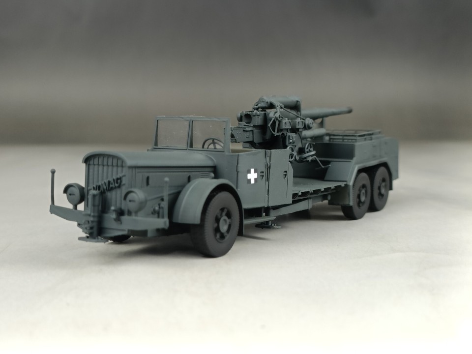 1/72 Built WWII German Vomag 7 mit 8.8cm Flak AA Truck Model | eBay