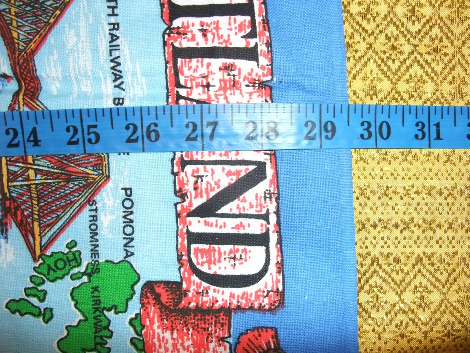 Stow Green Map and Arms Of Scotland Tea Towel 100% Cotton Kitchen Dish ...