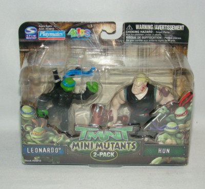 TMNT Mini Mutants figure 2-pack, Leonardo & Hun, New, 2007 Playmates ...