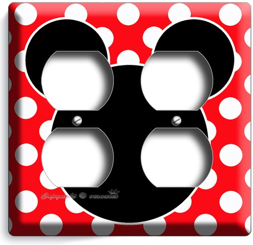 MICKEY MOUSE EARS RED POLKA DOTS BABY NURSERY LIGHT SWITCH OUTLET WALL ...