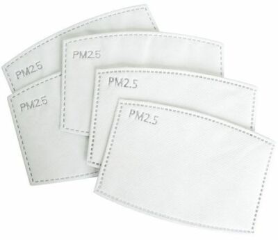 Face Mask Replacement Filter Refill,PM2.5, 5 Ply Carbon 125x80mm 25 ...