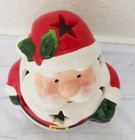 Ceramic Santa Claus Tea Light Votive Candle Holders Holidays 6.5" x 5 ...