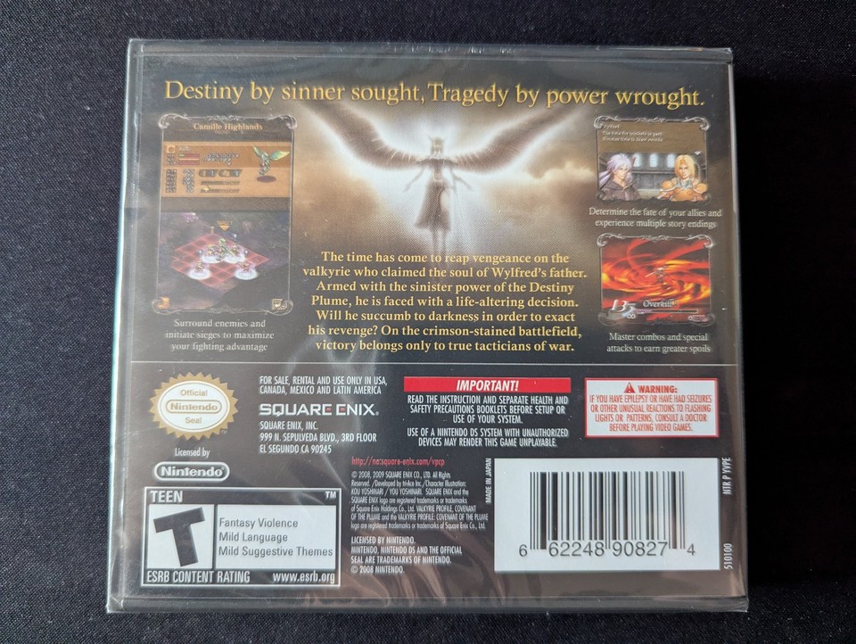Valkyrie Profile: Covenant of the Plume (Nintendo DS, 2008) NEW Factory ...