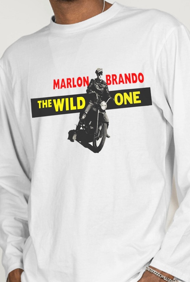 The Wild One Men's Long Sleeve T-Shirt Biker Motorcycle Marlon Brando ...