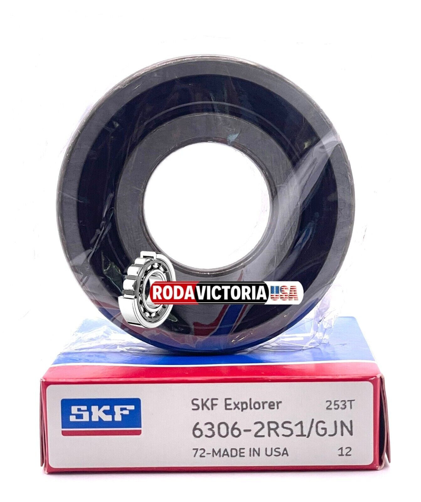 SKF 6306-2RS1 GJN RUBBER SEAL BALL BEARING 6306 SKF GENUINE MADE IN USA ...