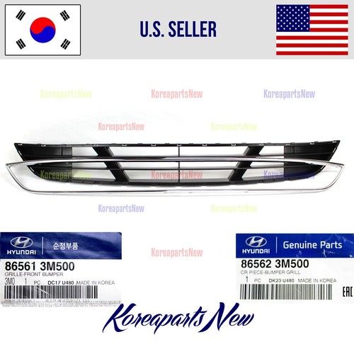 Front Bumper Lower Grille + Surround Chrome 2pcs ⭐OEM⭐ GENESIS SEDAN ...