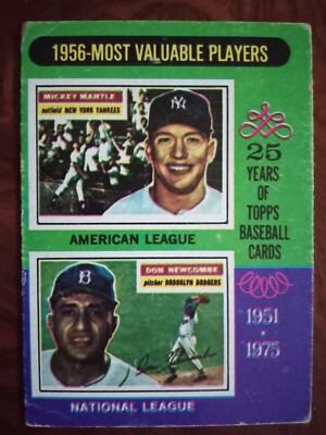 1975 Topps Baseball #194 '56 MVP - MICKEY MANTLE | eBay
