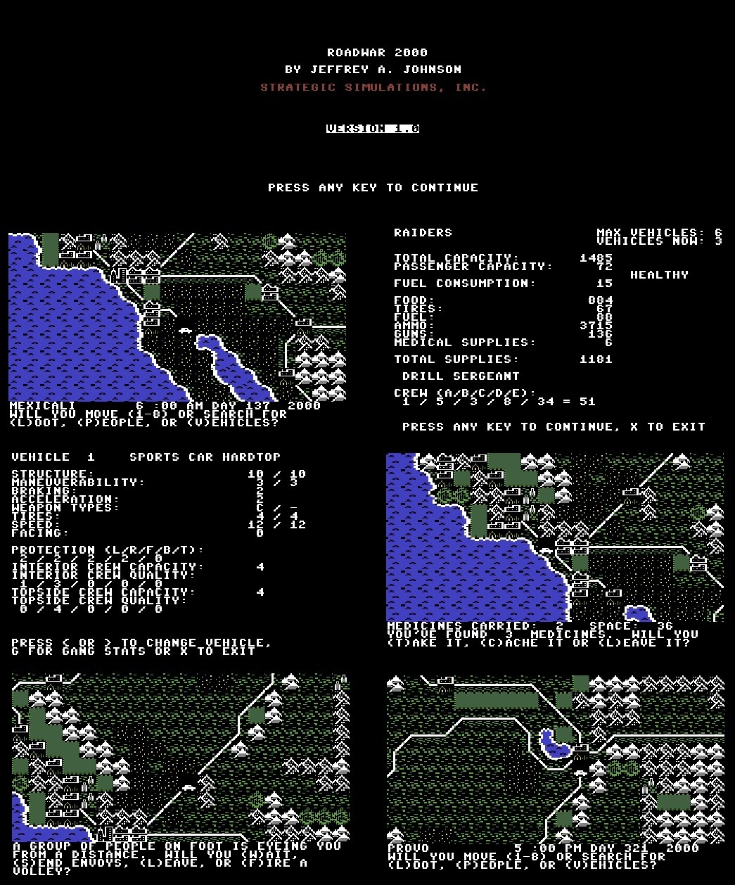Roadwar 2000 - Commodore 64 C64 - SSI CIB 1986 | eBay
