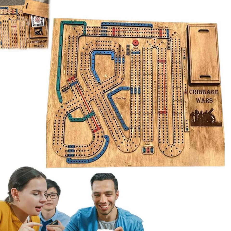 Cribbage Wars Board Game,2024 New Wooden Cribbage Board Game Set ...