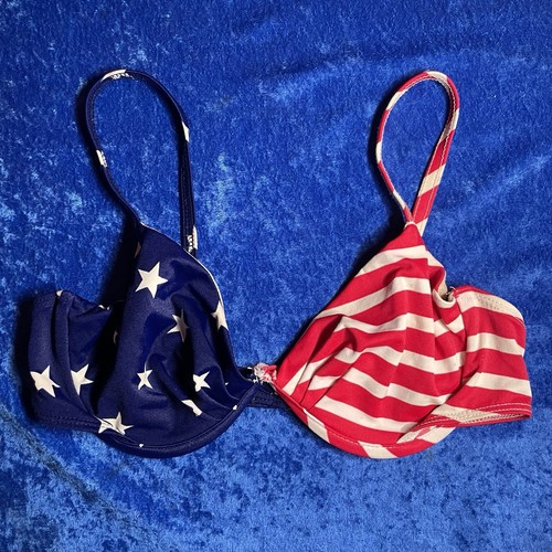 Vintage 90s Extreme Limit Bikini Top USA American Flag Patriotic 4th Of ...