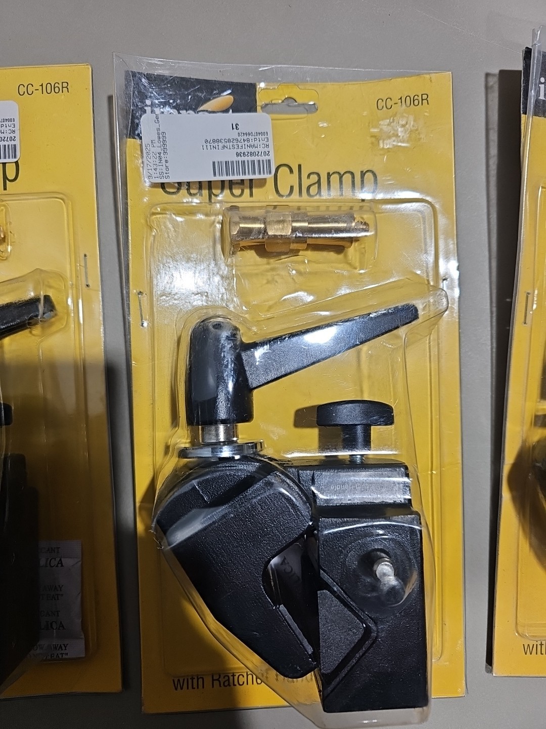 Lot Of 4 - Impact Super Clamp with Ratchet Handle & Add on Swivel Clamp ...