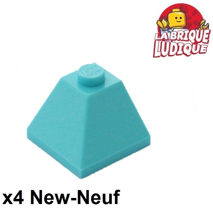 Lego - 4x Slope Brick Gradient Angled 45 2x2 Convex Medium Azure Azur ...