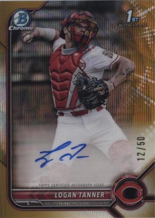 2022 Bowman Draft - Chrome Draft Pick Autographs Logan Tanner #CDA-LT Gold Wave Refractor /50 ...
