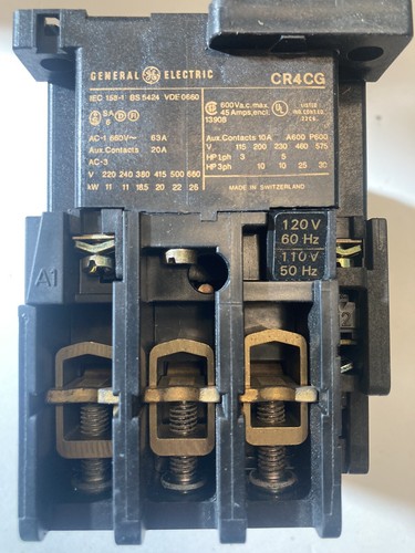 General Electric Contactor Cr4CG 3 Pile GE 600V a c max 72 amps 13908 ...