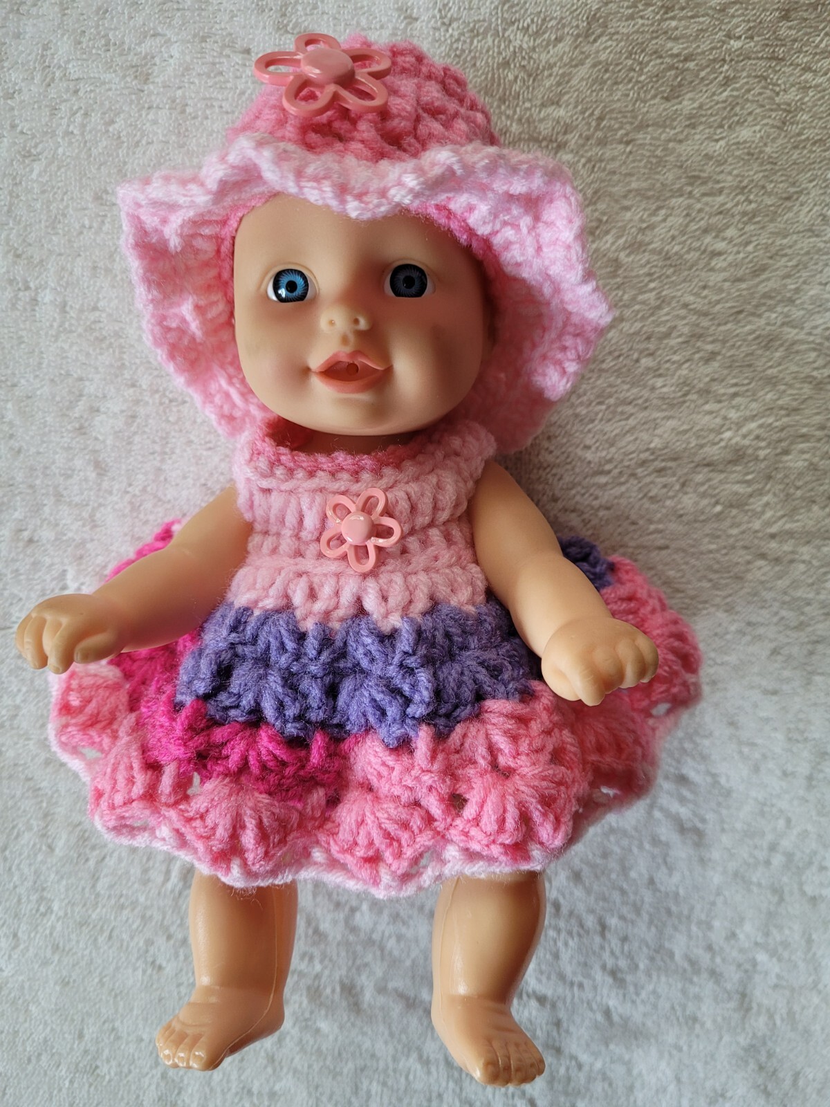 New Handmade 8 inch Baby Doll Set of 3 Multi Color Dresses, Bloomers ...