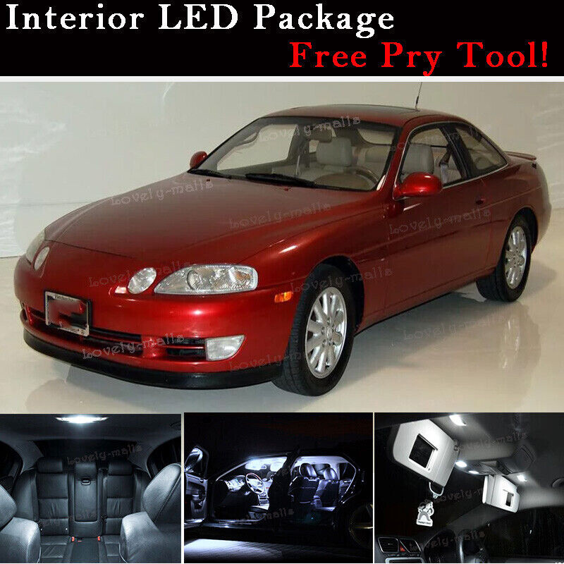 12X 6000K White LED Interior Light Package For 1992 - 2000 Lexus SC300 ...