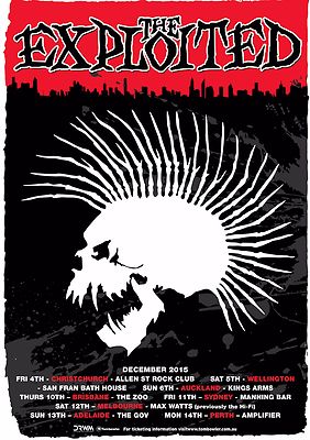 THE EXPLOITED 2015 AUSTRALIA CONCERT TOUR POSTER-Hardcore/Street Punk ...