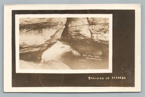 Natural Rock Bridge ROCKBRIDGE Wisconsin RPPC Vintage Richland County ...