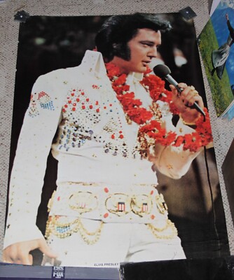 Elvis Presley Poster 1976 Las Vegas Rhinestone Jumpsuit Original 23 ...