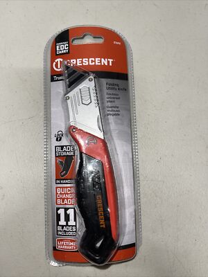 Crescent Folding Utility Knife, CTKF2, 11 Blades Included, Quick Change ...