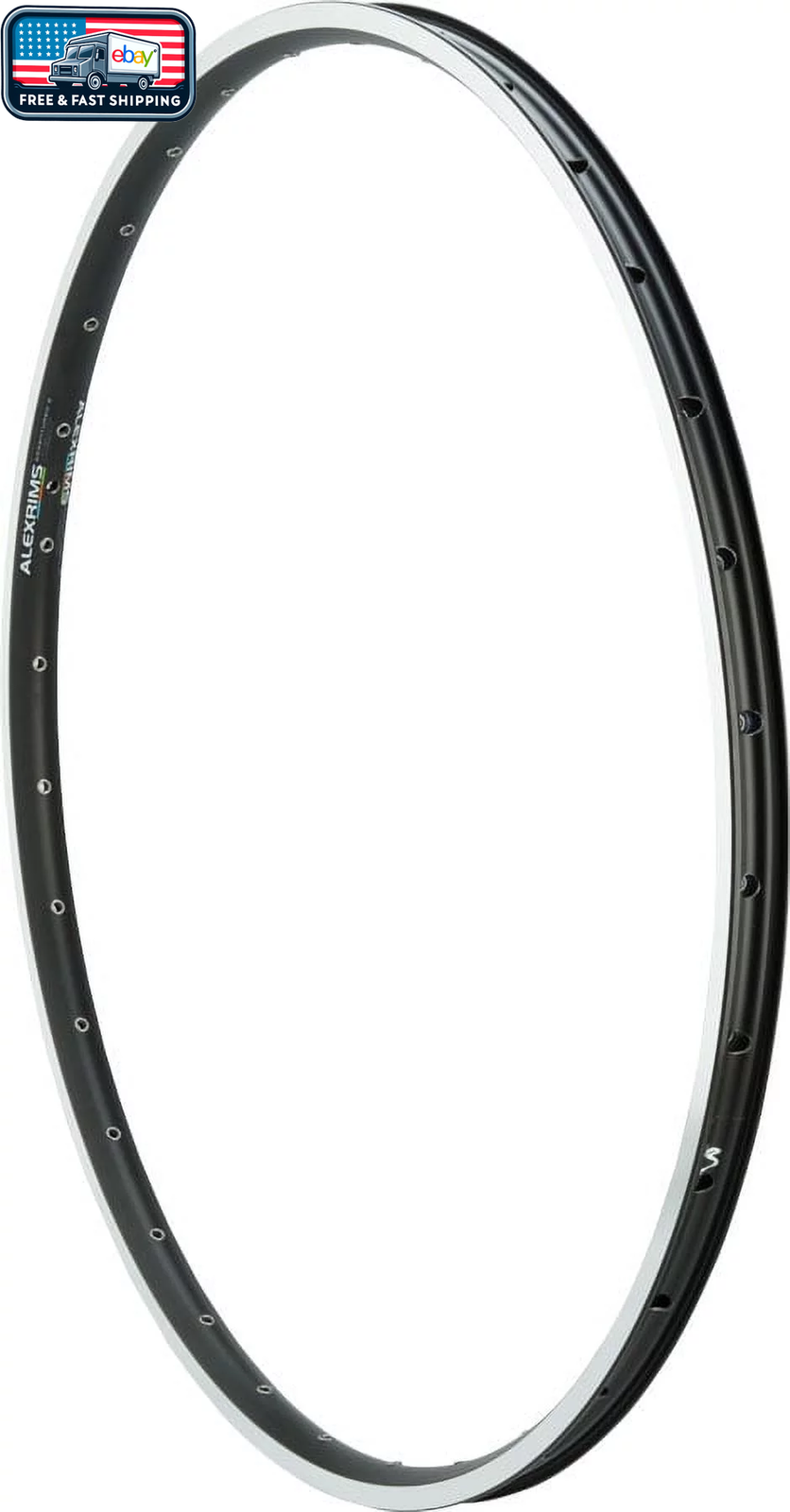 Alex Adventure 2 26 Inch Bicycle Rim, 36 Hole, Black/Silver, Tubeless ...