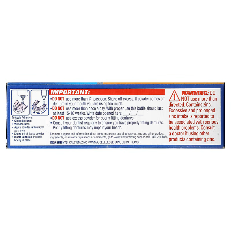 Fixodent Denture Adhesive Fixative Extra Hold Powder (Ultra Wernets ...