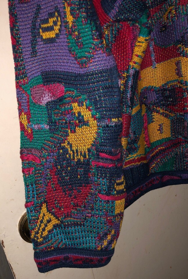 COOGI 90s Vtg Australia Colorful BIGGIE Animals Bird Print Sweater XL ...