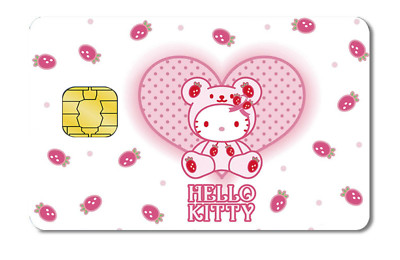 Sanrio Hello Kitty Credit Card Smart Sticker Skin Precut Small Chip ...