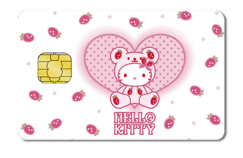 Sanrio Hello Kitty Credit Card Smart Sticker Skin Precut Small Chip ...