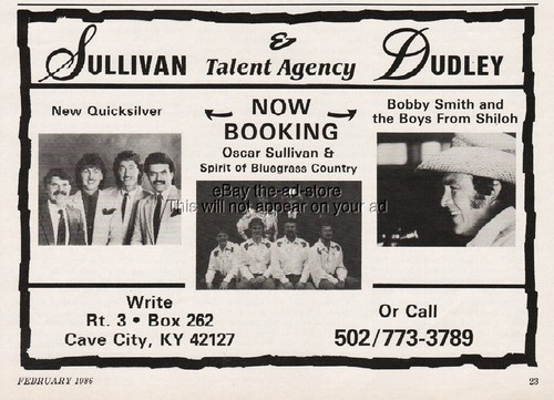 1986 New Quicksilver Oscar Sullivan Spirit Of Bluegrass Bobby Smith ...