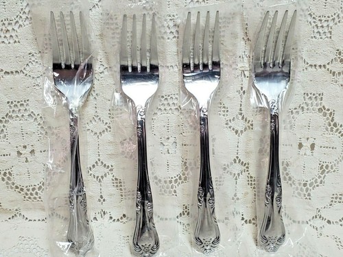 Oneida Azalea Salad Forks 6 5/8" Stainless Flatware Brand New Set of 4 ...
