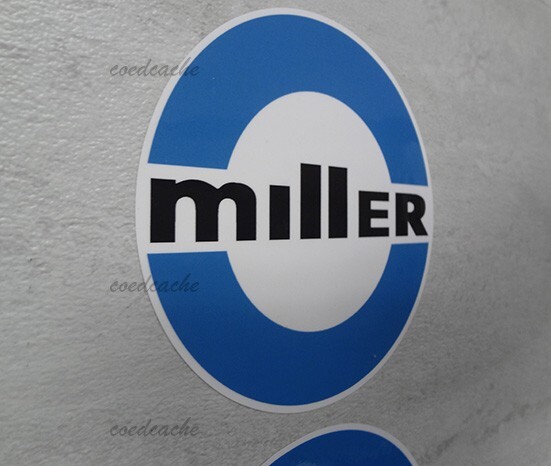 2x MILLER WELDER logo 1980 style stickers decals graphics Aufkleber mig ...