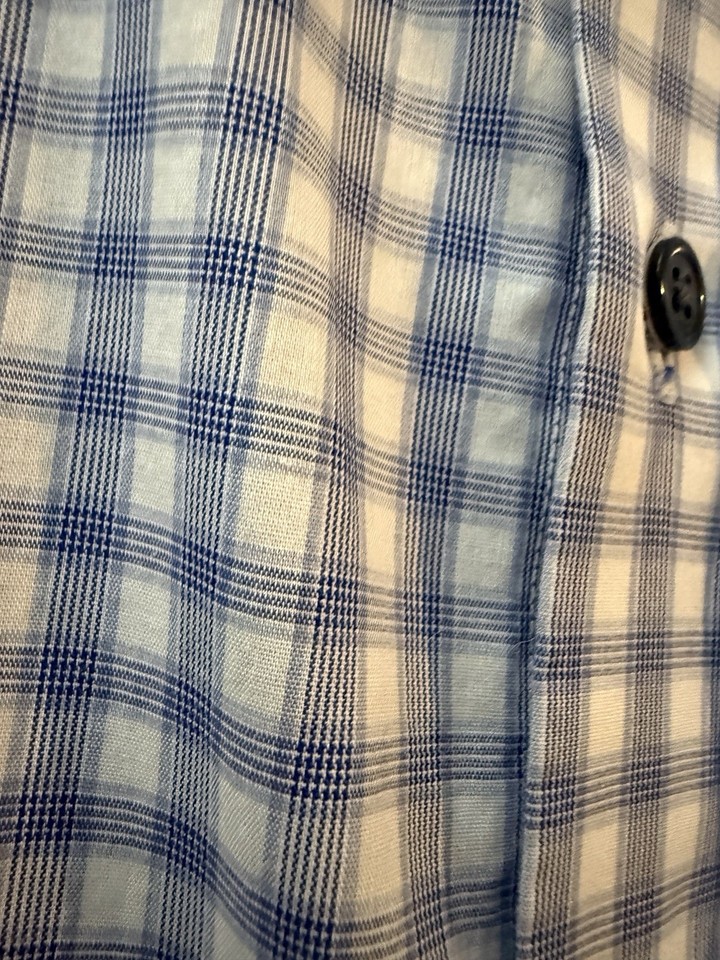 Joseph Abboud Men's Blue White Plaid Check Non Iron Button Up Dress ...