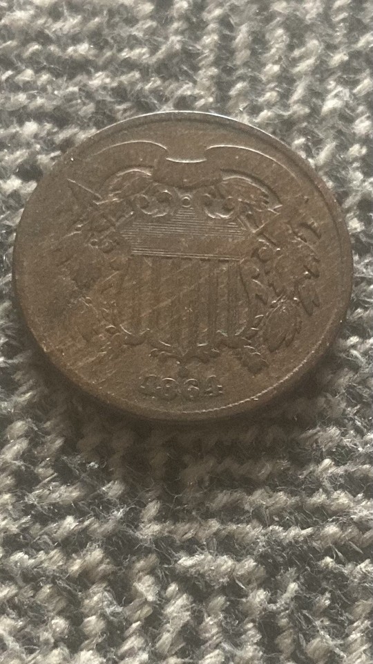 1864 Two Cent Piece US Bronze Shield 2 Penny Coin Philadelphia Mint | eBay