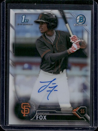Lucius Fox 2016 Bowman Chrome REFRACTOR Auto AUTOGRAPHED RC ROOKIE ...