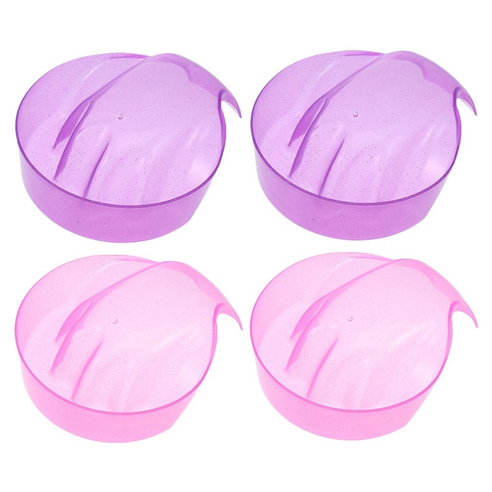 4pcs Manicure Soak Bowl Nail Soaking Dishes Plastic Finger Hand Removal ...
