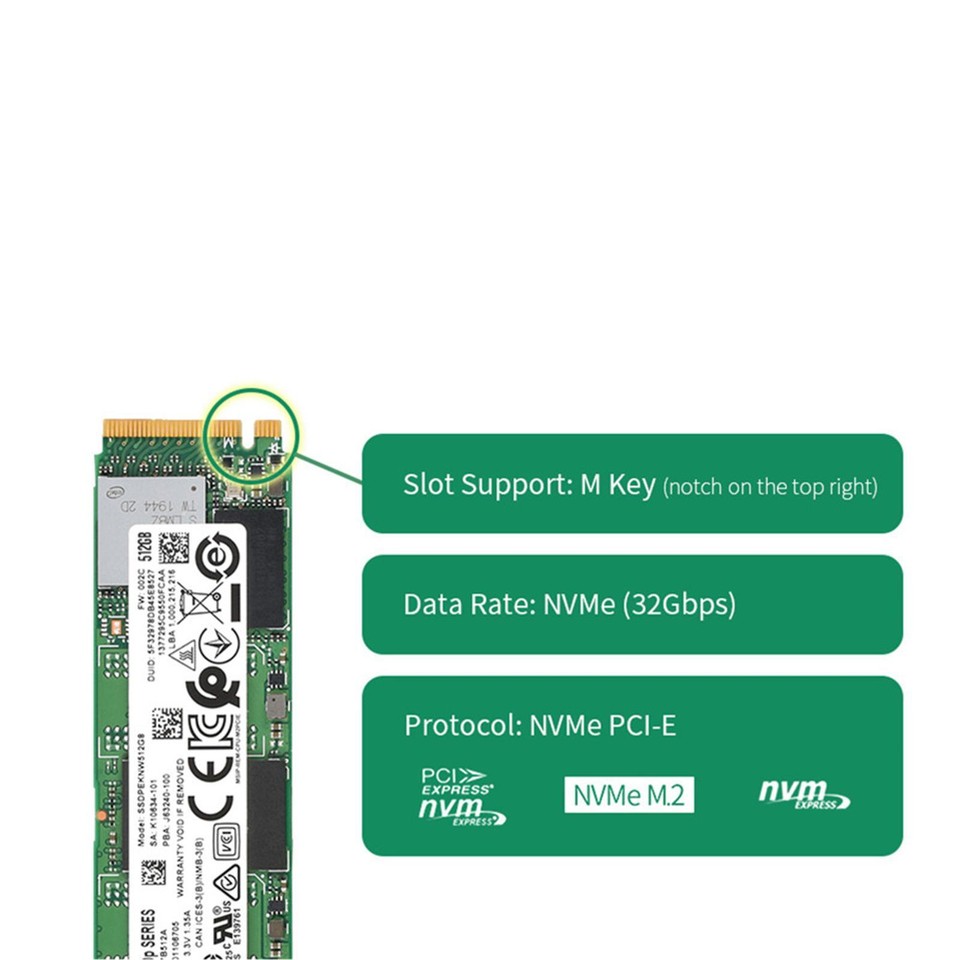 PCIe to M.2 Adapter Card with LED Light for Raspberry Pi RPI Compute ...
