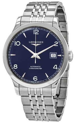 Longines Record Automatic COSC Steel Blue Dial Date Mens Watch L2.820.4 ...