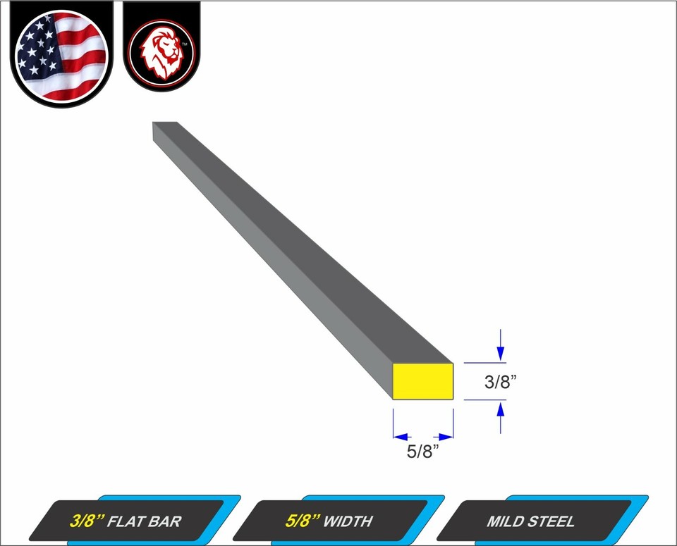 (X4) 3/8" x 5/8" Steel Flat Bar - Metal Stock - Mild Steel - 84" Long ...