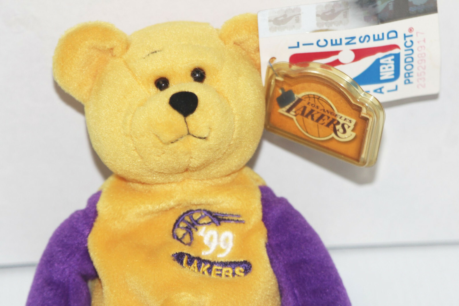 Shaquille O'Neal LA Lakers 1999 Limited NBA Plush Bean Bear Purple Gold ...