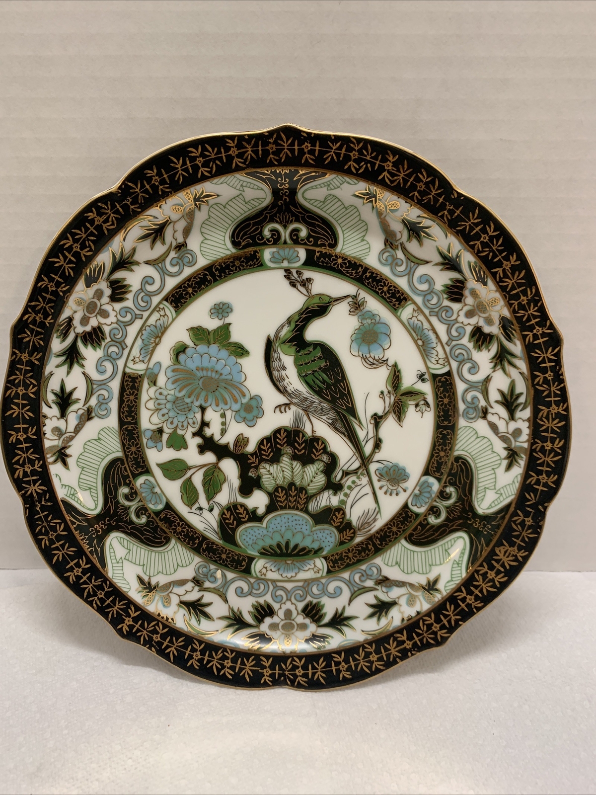 Vintage Asian Japanese Signed Porcelain Charger Platew/ Bird & Floral ...