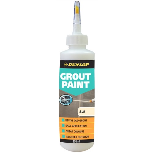 Dunlop GROUT PAINT 250ml Brush Applicator*USA Brand-Buff,Jet Black Or ...