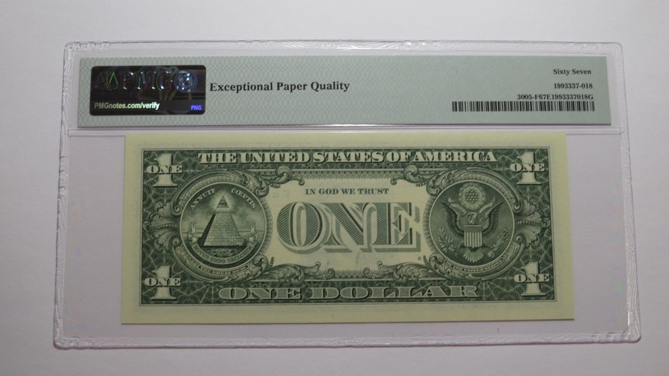 $1 2017A Near Solid Serial Number Federal Reserve Bank Note Bill UNC67 ...