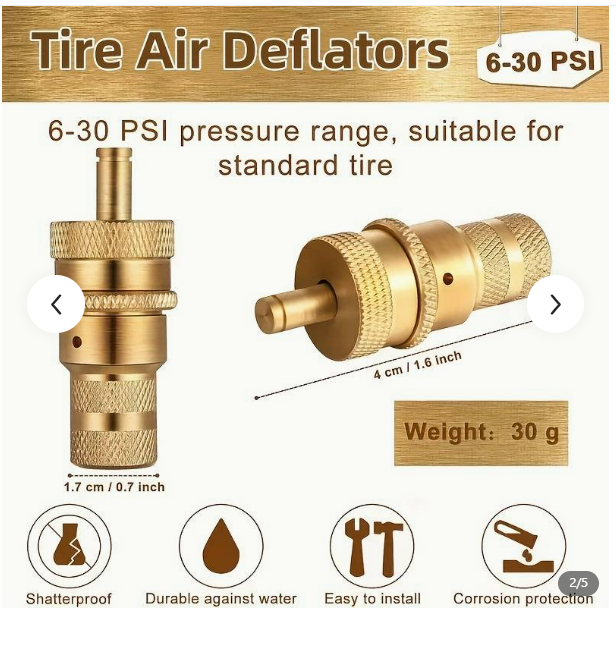 Tyre Deflator Set 6 - 30psi Set 4 Automatic Air Deflator Kit 100% ...