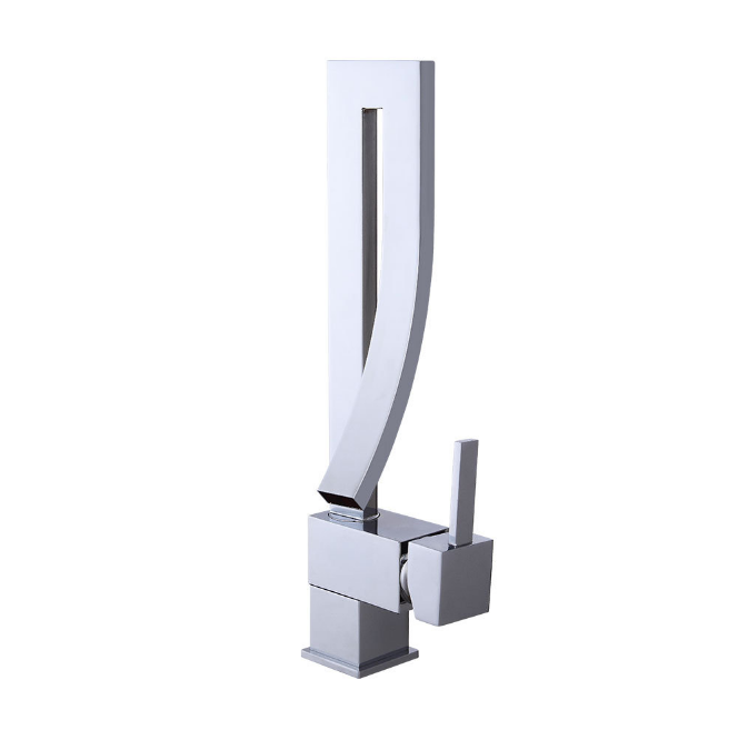 US Chrome Bathroom Basin Sink Single Level Taps Brass Mixer Deck ...