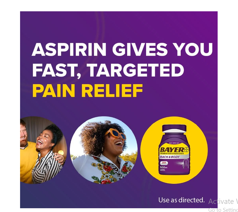 Bayer Back & Body Extra Strength Aspirin, 500mg Coated Tablets, Fast ...