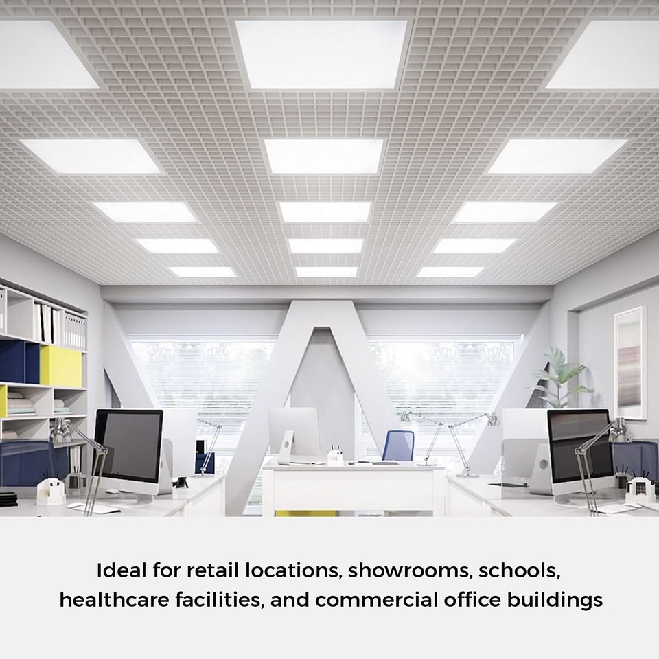 2x2 LED Flat Panel Light,45W 5000K Recessed Edge-Lit Drop Ceiling ...