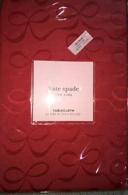 Kate Spade New York All The Trimmings Cranberry Tablecloth 60” x 84” | eBay